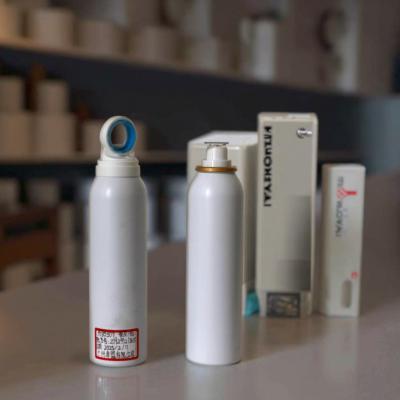 China Empty 150ml Sunscreen Aluminum Aerosol Bottle Can With Bag On Valve Actuators for sale