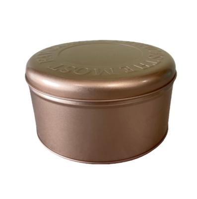 China D135*H70mm Round Golden Food Tin Box for Cake Bread Candy Chocolate Snack for sale