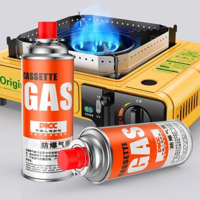 China Customized Empty 65x158mm Butane Gas Can with Valve & Cap Straight Wall High Dome Aerosol Tinplate Can for Outdoor Camping for sale