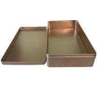 China 300* 200*60mm Empty Rectangular Tin Containers Tinplate Cans Square Metal Cookie Jar for sale