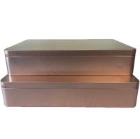 China 300* 200*60mm Empty Rectangular Tin Containers Tinplate Cans Square Metal Cookie Jar for sale
