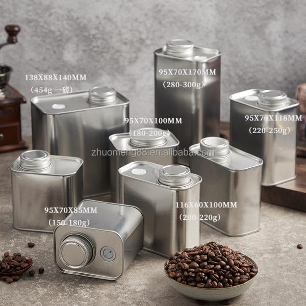 Quality 250g Degassing Valve Coffee Bean Packaging Food Grade Metal Can Vintage Coffee Can for sale