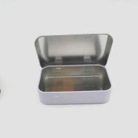 China Rectangular Hinged Tin Box Plated Metal Container For Small Craft Perfume Tinplate for sale