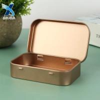 China Rectangular Hinged Tin Box Plated Metal Container For Small Craft Perfume Tinplate for sale