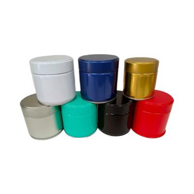 China 73*73MM 10 Color Round Match Powder Tin Box Stock Metal Candy Gift Packaging Tinplate Box for Promotional Favors for sale