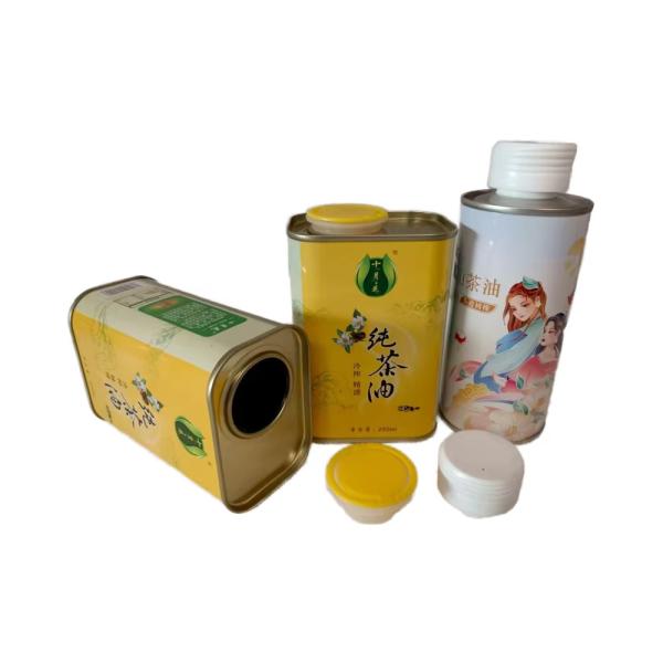 Quality 1000ml Empty Oil Tin Cans Food Grade Metal Paint Square Rectangular Packaging for sale
