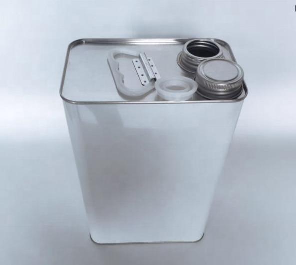 Quality 5L White Chiemial Tin Cans Rectangle Tin Square Metal Tinplate Cans With Screw Metal Cap for sale
