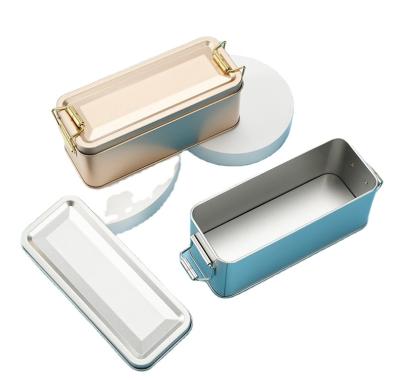 China Bakery Use Rectangle Tin Box Tinplate Metal for Cake Chocolate Candy Packaging for sale
