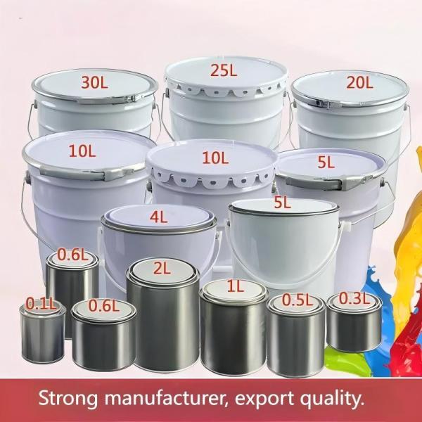 Quality Big Mouth 10L 18L 20L Metal Tinplate Pail Empty Barrel Cans for Paint Putty Chemicals for sale