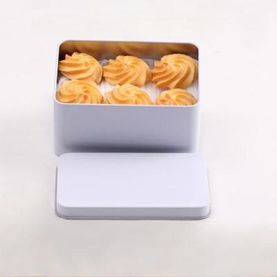 China Recyclable Tinplate Metal Cake Tin Cans Bread Sandwiches Pizza Sushi Rectangle for sale