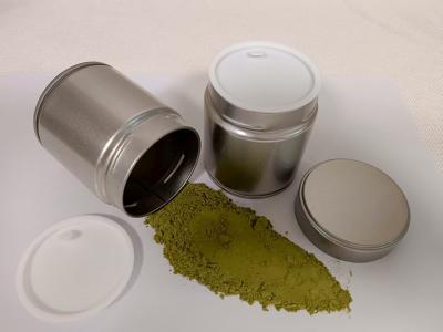 China Custom Food Grade Sealed Green Tea Coffee Powder Tin Canister Luxury Cylinder Metal Empty Matcha Tea Tin Packaging Box for sale