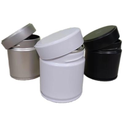 China Custom Metal Tin Box 30g 1OZ Hot Sale Matcha Coffee Protein Powder Tea Custom Label Stickers Portable Sealed Lid Food for sale