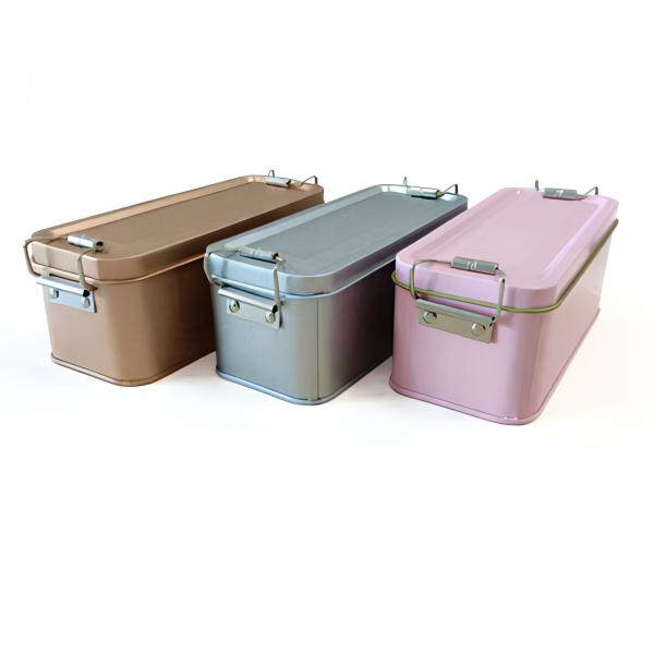 Quality Gold Silver Rectangular Tin Container Black Tin Can Cookie Tiramisu Pastry Metal for sale