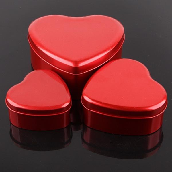 Quality 7x7x3.6cm Heart Shaped Candy Tin Cans Tinplate Box Wedding Chocolate Jewelry for Craft Display for sale