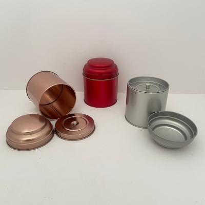 China 75mm 92mm Red Round Tea Tin Cans Double Lids For Food Tea Leaves Candy Coffee Bean for sale