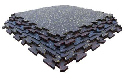 Interlocking rubber mat close-up
