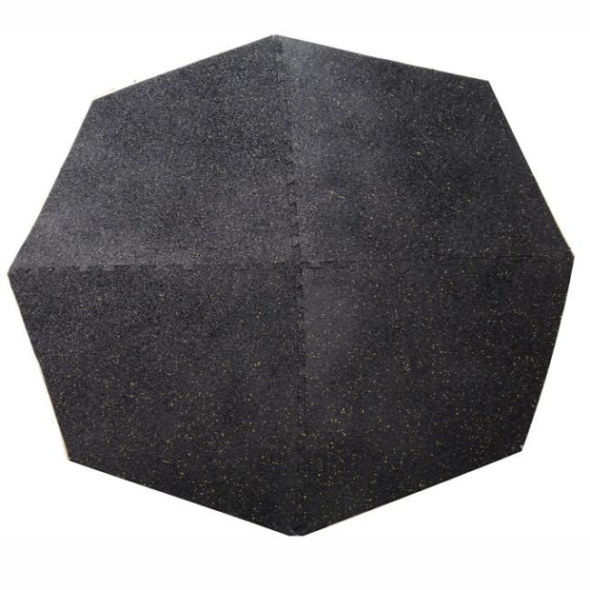 Rubber gym mat installation example