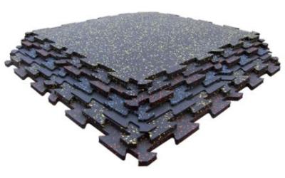China Blue Interlocking Rubber Mat Anti Slip Gym Interlocking Rubber Flooring 500*500mm for sale