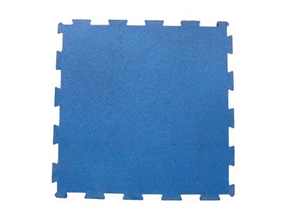 Cina Pavimento in gomma blu anti scivolamento per palestra 500*500 mm in vendita