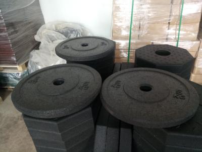 Cina Placca di gomma da palestra da 51 mm Placca di paraurti da palestra nera 10 kg Per allenamento in vendita
