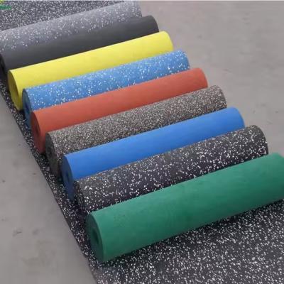 China Customized Rubber Gym Flooring Rolls Soundproof Rubber Floor Mat Roll Anti Slip for sale