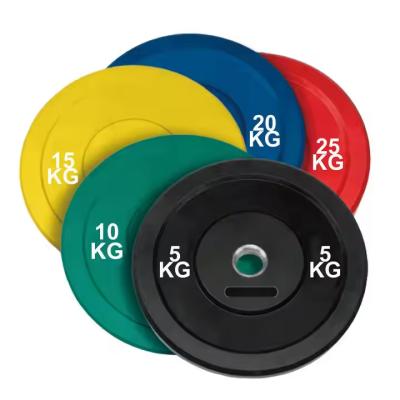 China Black/Red/Green/Blue/Yellow/White/Grey Rubber Plate Weights with 60-70 ShoreA Hardness for Weightlifting Enthusiasts for sale
