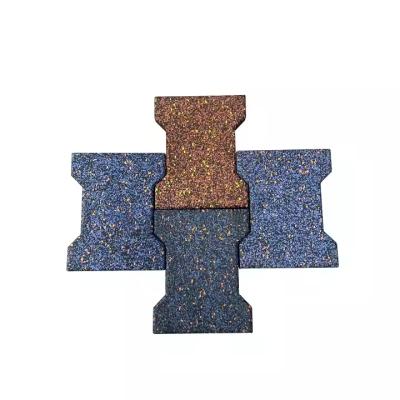 China Rubber Bricks Dog Bone Shape Horse Stall Mats Horse Stable Rubber Tiles Backyard Rubber Floor Tiles for sale