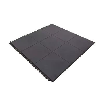China Grid Gym Mat Interlocking Design Anti Fatigue Anti slip Resilient Gym Flooring for sale
