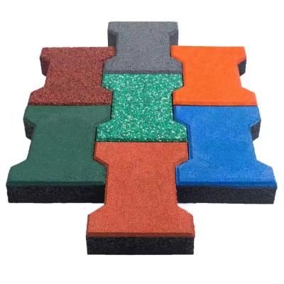 China Rubber Mat Safety Walkways Horse Barn Floor Dog Bone Rubber Flooring Tiles Paver for sale