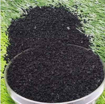 China Black SBR Rubber Mulch Granules Anti-Slip Playground Rubber Crumb for Filling Artificial Lawn for Sports Field for sale