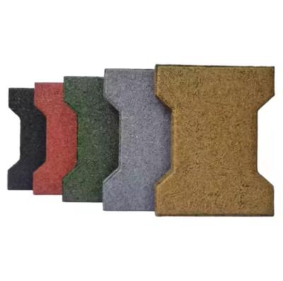 China Rubber Driveway Pavers  Dog-Bone Shape Equine Flooring Interlocking Rubber Pavers for sale