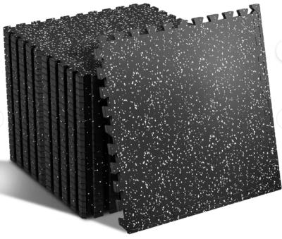 China EPDM Interlocking Rubber Granule Mat Anti - Vibration Gym Flooring Interlocking Rubber Mat for sale