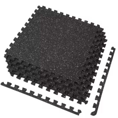 China High-Density Interlocking Rubber Gym Floor Tiles with 15-50mm Thickness and 60-70 ShoreA Hardness for Shock Absorption for sale
