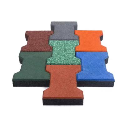 China H-shaped Rubber Floor Tile with 35mm Thickness and 60-70 ShoreA Hardness for Outdoor Horse Stalls for sale