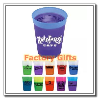 China Eco printed logo cold sense colour changing pp bar party Stadium water beer Cup for sale
