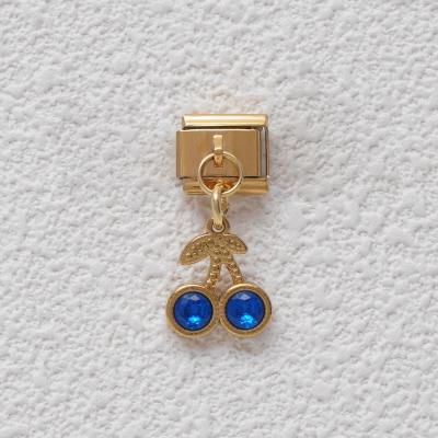 Cina Disegni colorati Incantesimi italiani Acciaio inossidabile 18K Cuore dorato Clover ciliegie Pendenti italiani Incantesimi Braccialetti Gioielli in vendita