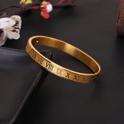 Cina Nuovo braccialetto in acciaio inossidabile braccialetto amore oro rosa argento nero oro romano numero braccialetto braccialetto in vendita