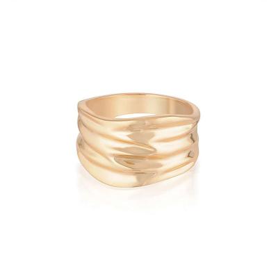 Cina Punk Chunky Hammered Signet Uomini Donne Finger Statement Ring In acciaio inossidabile Anello Moda Anello 2021 Trend in vendita