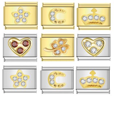 Cina YIWU Gold Lovers Italian Charm Bracelet Acciaio inossidabile Bracelet Quattro foglie di trifoglio Bracelet Cuore amorevole Bracelet in vendita