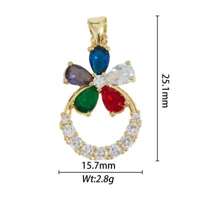 Cina 2025 Nuovo Collare Diy Senza Tarnish Incantesimi Dorati In ottone Trefoli di farfalla Zircon incantesimi di cuore d'oro per la realizzazione di gioielli in vendita