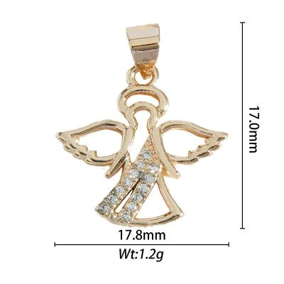 Cina 2025 Nuovo Collare Diy Senza Tarnish Incantesimi Dorati In ottone Trefoli di farfalla Zircon incantesimi di cuore d'oro per la realizzazione di gioielli in vendita