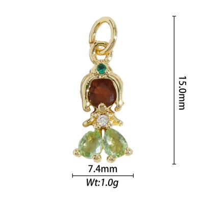 Cina 2025 Nuovo Collare Diy Senza Tarnish Incantesimi Dorati In ottone Trefoli di farfalla Zircon incantesimi di cuore d'oro per la realizzazione di gioielli in vendita