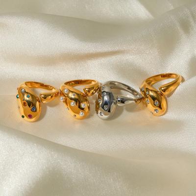 Cina Nuovo Anello con Nodo a Fiocco in Acciaio Inossidabile Placcato Oro 18K Elegante Scintillante Anelli a Fiocco Regolabili in Oro per Donna in vendita