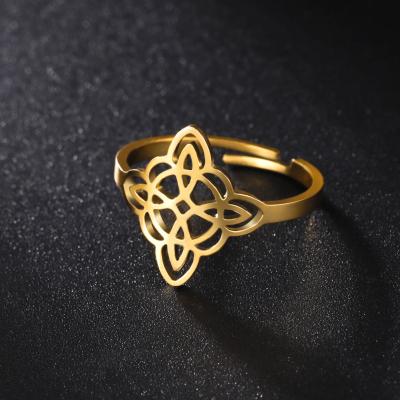 Cina Anelli a nodo di stregone non impermeabilizzati In acciaio inossidabile Oro gioielli regolabili Anelli a nodo di stregone per donne in vendita
