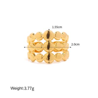 Cina Moda Irregolarità Anelli in acciaio inossidabile 18K gioielleria placcata Anello ridimensionabile per donne in vendita