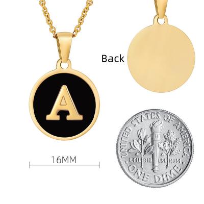 Cina In Stock Stainless Steel 18k Gold Initial Letter Necklace Gold Plated Jewelry Initials Letters Pendant Necklace in vendita