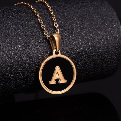 Cina In Stock Stainless Steel 18k Gold Initial Letter Necklace Gold Plated Jewelry Initials Letters Pendant Necklace in vendita