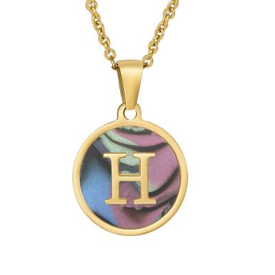 Cina In Stock Stainless Steel 18k Gold Initial Letter Necklace Gold Plated Jewelry Initials Letters Pendant Necklace in vendita