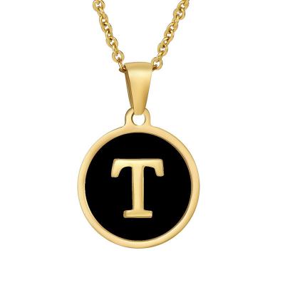Cina In Stock Stainless Steel 18k Gold Initial Letter Necklace Gold Plated Jewelry Initials Letters Pendant Necklace in vendita