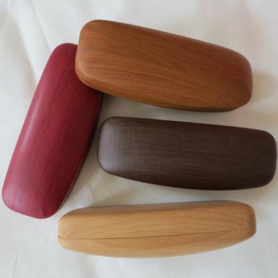 China Bamboo wooden leather glasses cases with solid design for sale